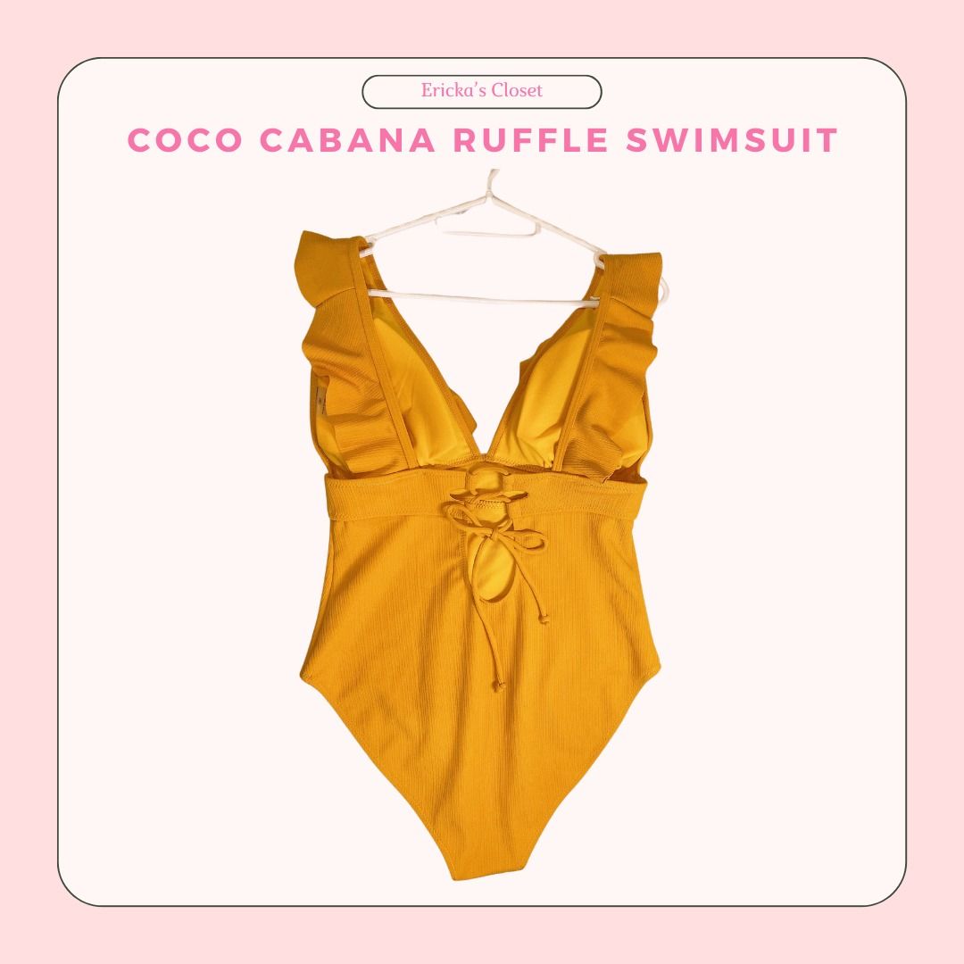 Coco Cabana Ruffle One-piece Swimsuit (Yellow), Women's Fashion ...