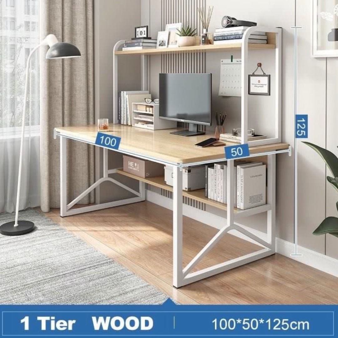 Computer Desk With Bookshelf | Premium Student Study Table With ...