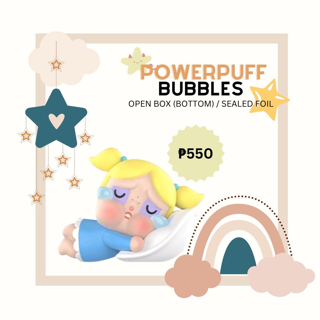 ONHAND: CRYBABY X THE POWERPUFF GIRLS BED TIME BUBBLES, Hobbies & Toys ...