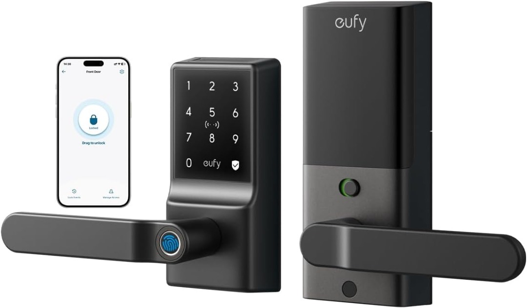 eufy Smart Lock C33, Fingerprint Keyless Door Lock with Handle, Built ...