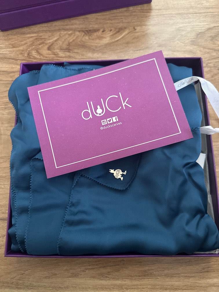 Hamam blue satin silk duck, Women's Fashion, Muslimah Fashion, Hijabs ...