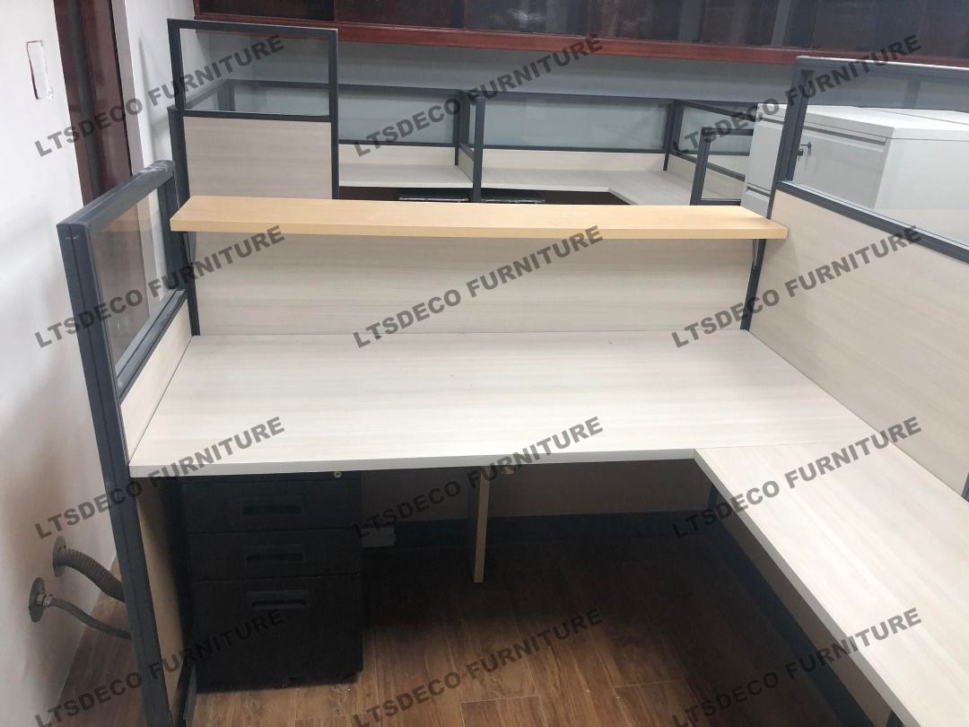 new modular with glass counter table office partition furniture ...