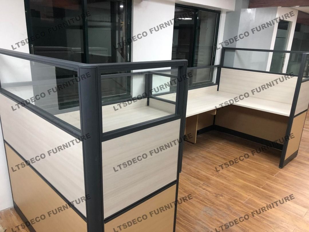 new modular with glass counter table office partition furniture ...