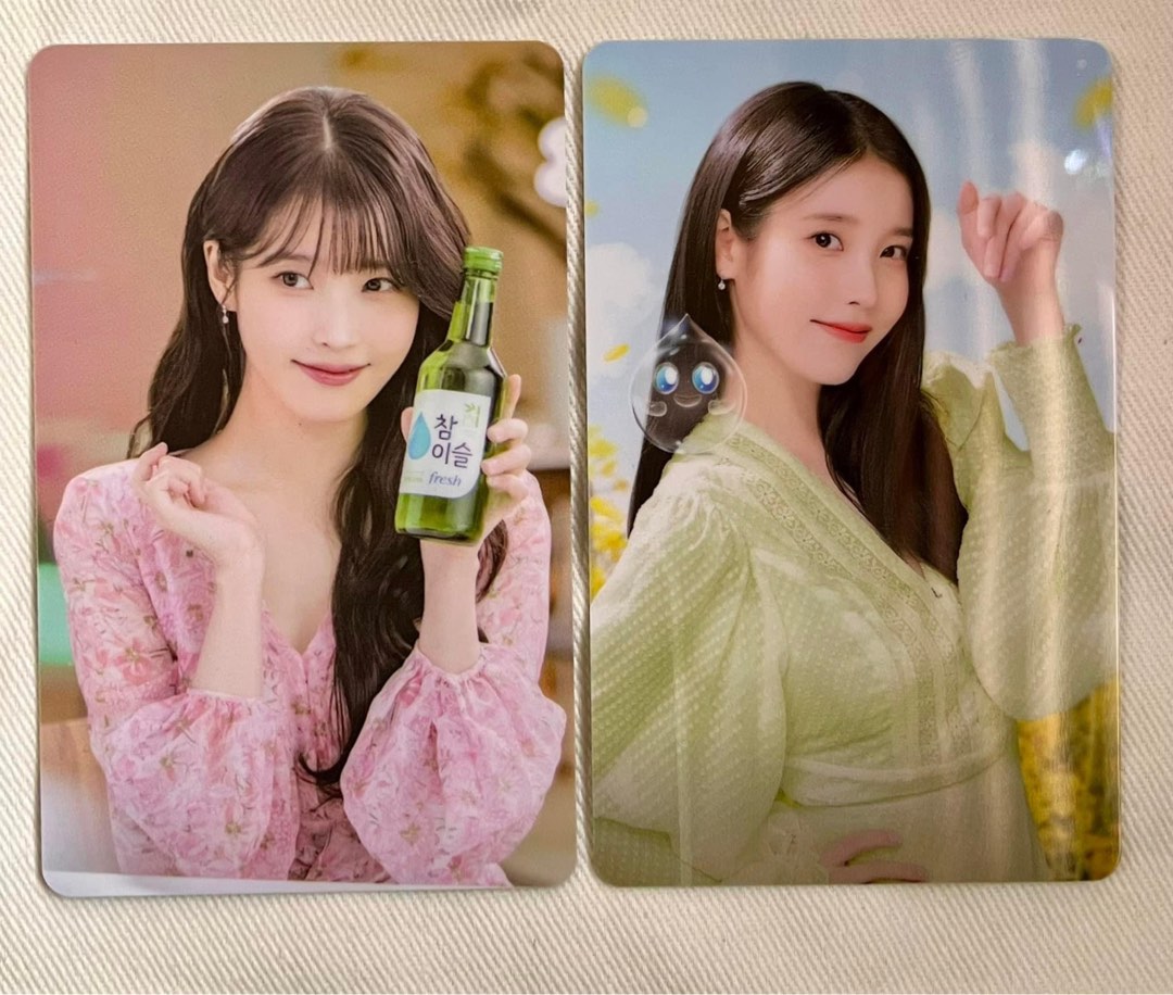 OFFFICIAL IU X JINRO PHOTOCARD PINK & GREEN VER, Hobbies & Toys ...