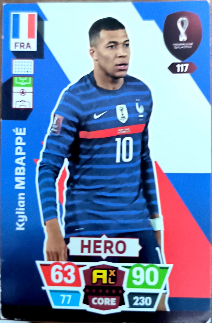 Panini WC 2022 kylian Mbappe hero card, Hobbies & Toys, Memorabilia ...