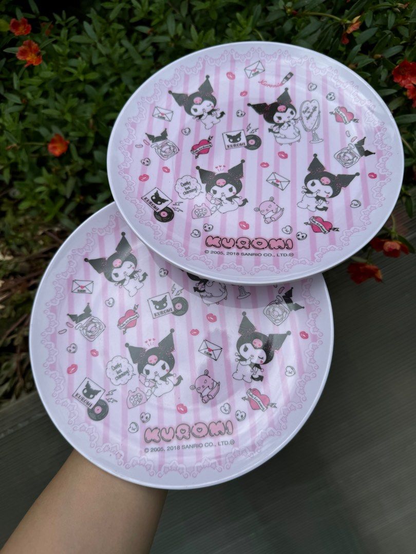 SANRIO KUROMI PLATES, Furniture & Home Living, Kitchenware & Tableware ...