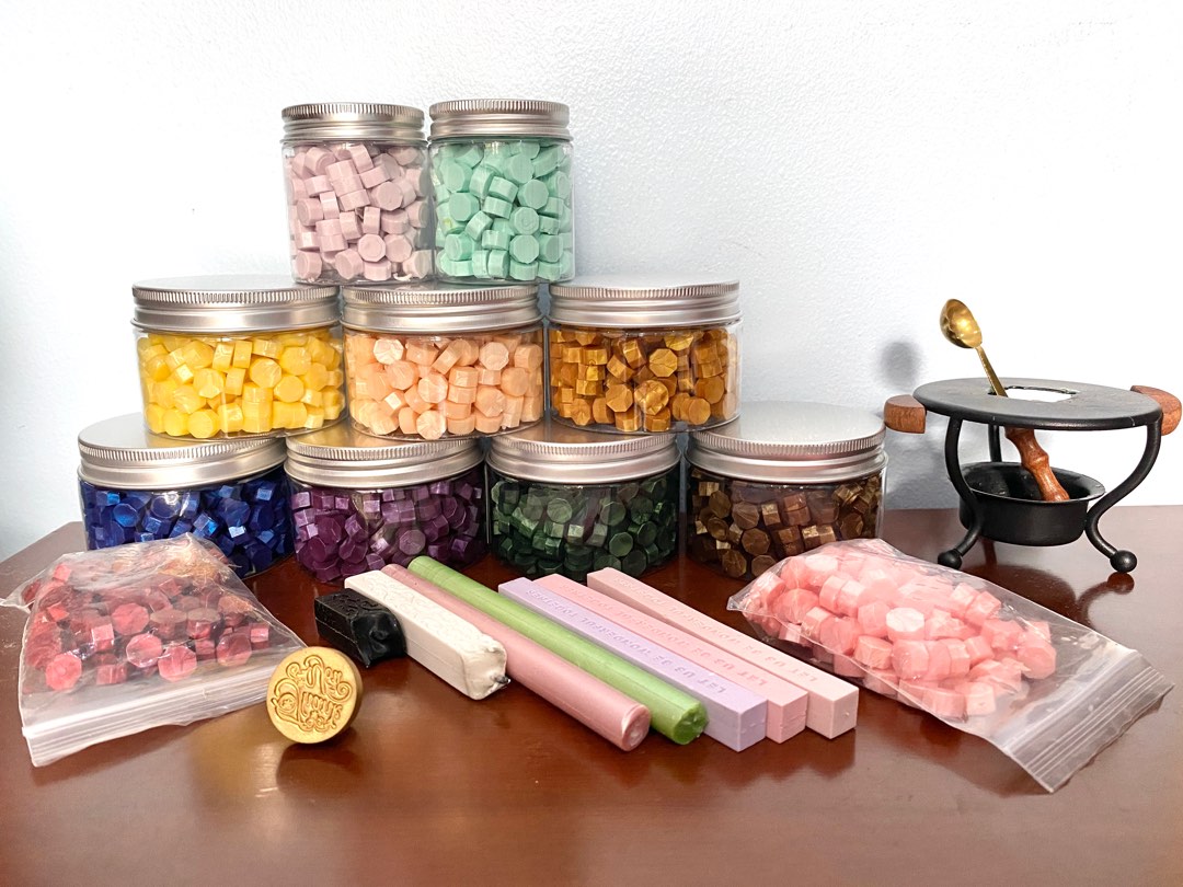 Sealing Wax Kit | Wax tablets sticks furnace stamp head spoon, Hobbies ...