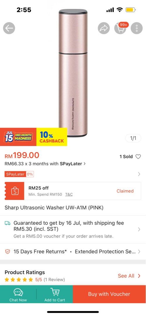 Sharp Ultrasonic Washer, Furniture & Home Living, Cleaning & Homecare ...