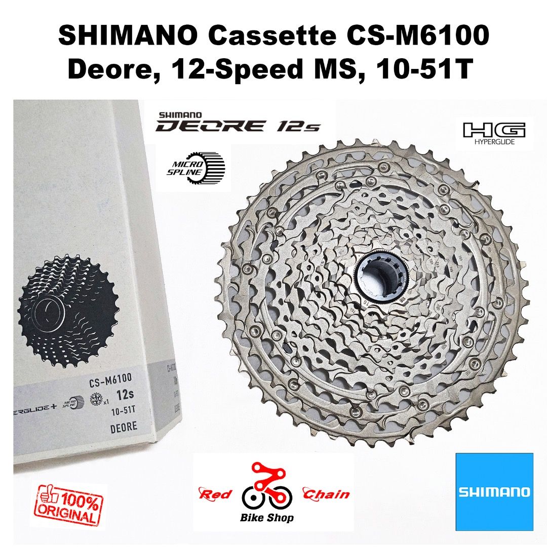 SHIMANO DEORE Cassette Sprocket CS-M6100, 12-Speed, 10-51T (ON SALE!), Sports Equipment ...