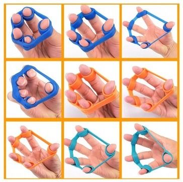Silicone finger trainer exercise , hand and wrist strengthener, Sports ...