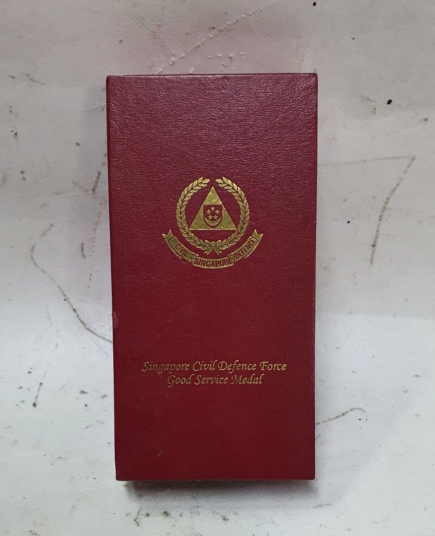 Singapore Civil Defence Force Good Service Award Silver Medal With Box ...