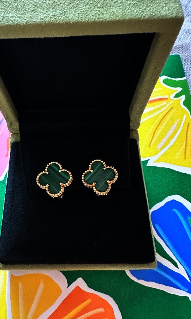 malachite earrings van cleef
