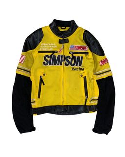 Rare Vintage Simpson Carbon Fiber Motorsports leather jacket, Men's ...