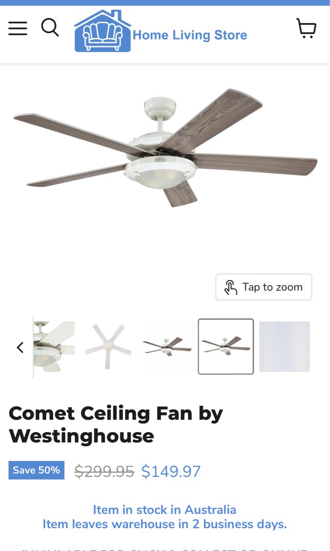 Westinghouse Lighting Comet 52- Inch Five-Blade Indoor Ceiling Fan ...