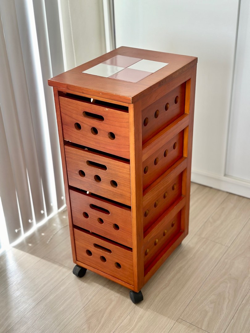 Wooden Drawer with Wheels, Furniture & Home Living, Furniture, Shelves ...