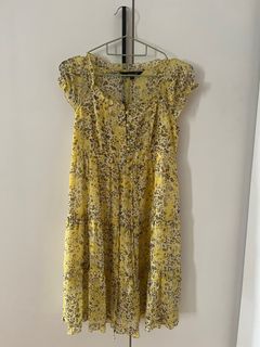 Floral Yellow Dress, Women's Fashion, Dresses & Sets, Dresses on Carousell