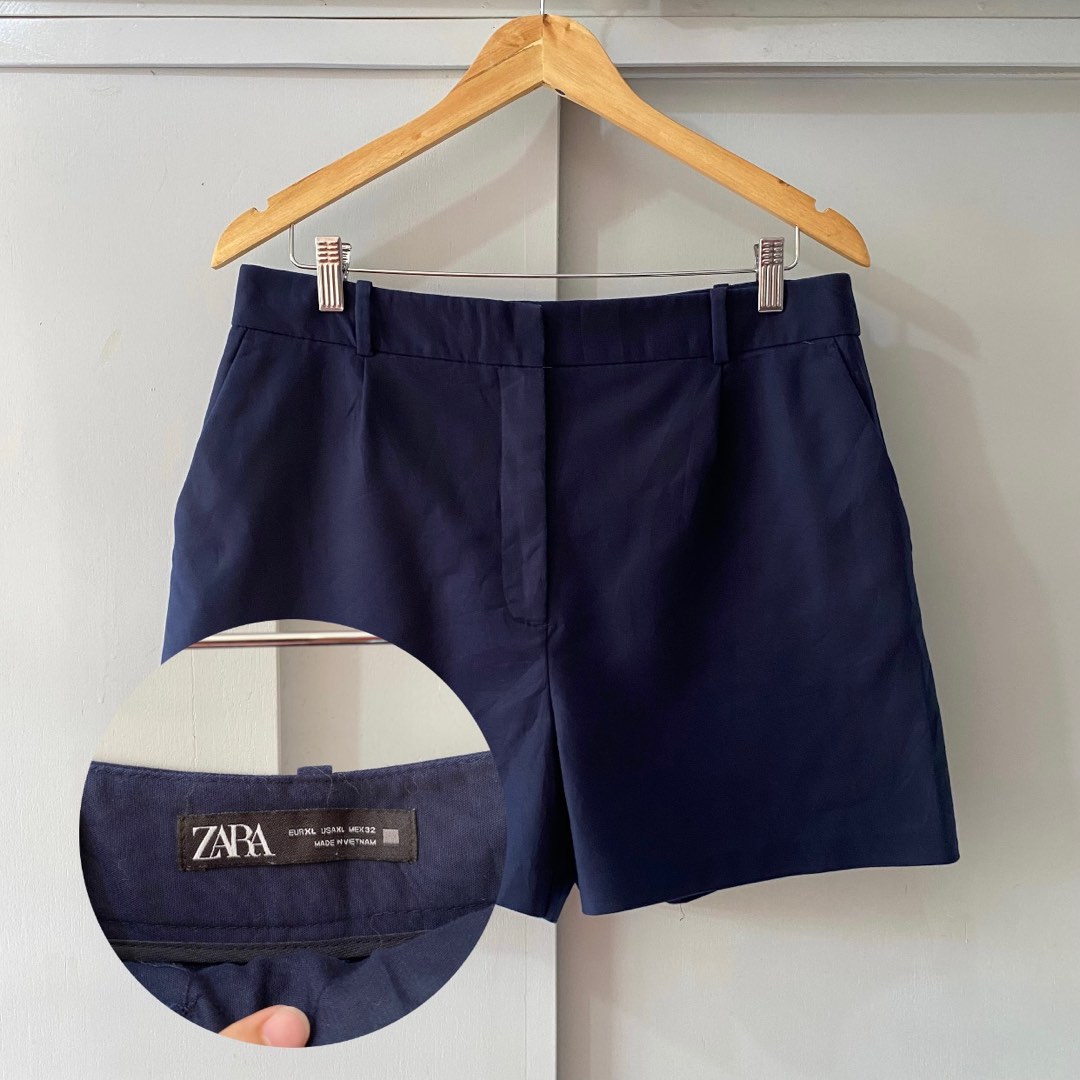 ZARA Dark Blue Formal Short (XL on tag), Women's Fashion, Bottoms ...