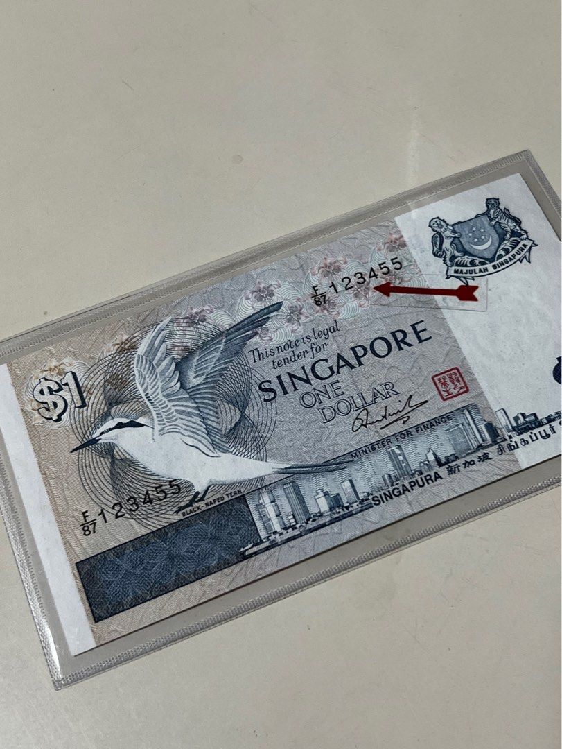 123455 Bird $1 with fancy ladder number banknote, Hobbies & Toys ...