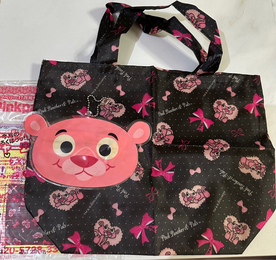 🇯🇵 (絕版) Pink Panther 粉紅豹 Mini Tote Bag 小袋仔, 女裝, 手袋及銀包, Tote Bags ...