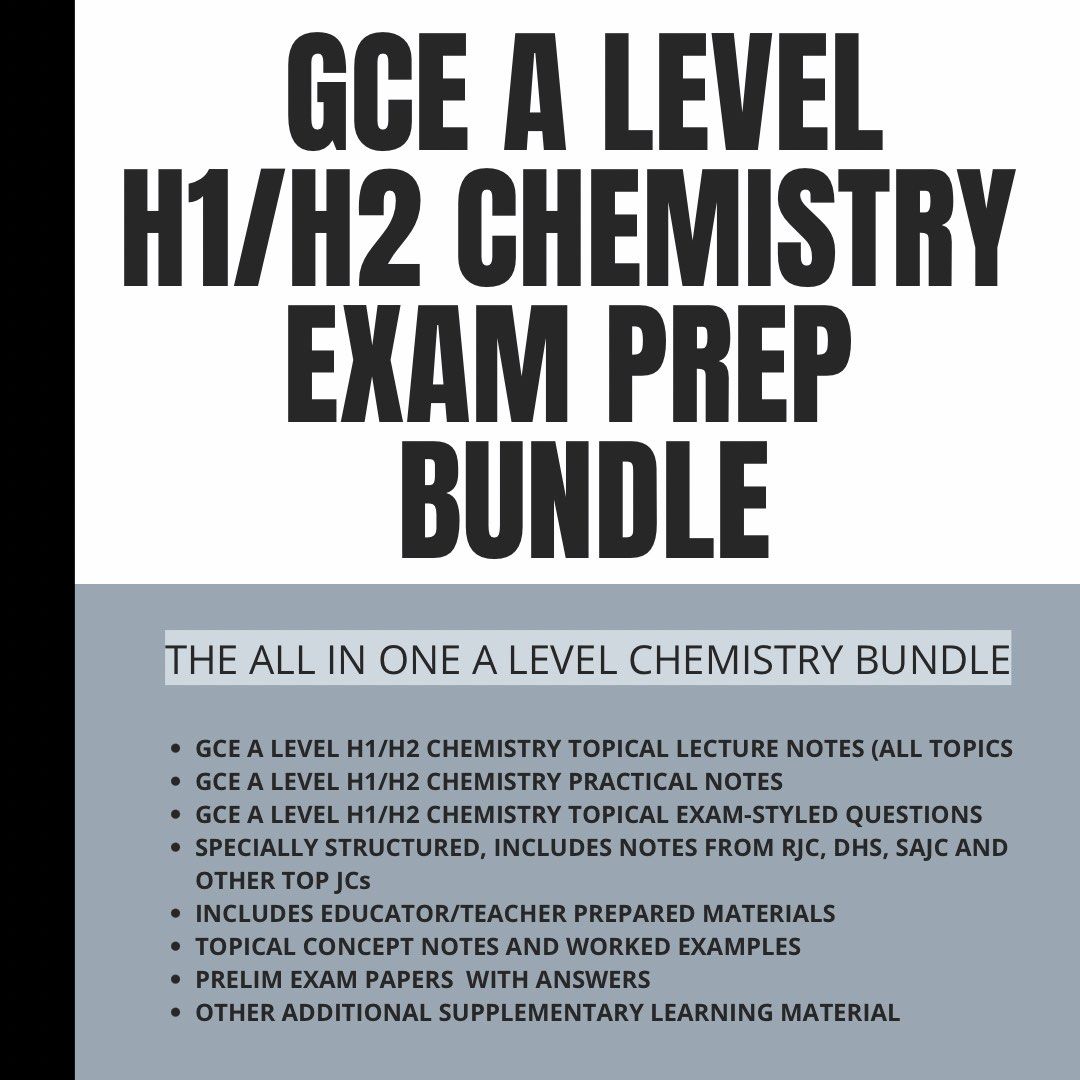 H1 CHEM H2 CHEM H3 CHEM |GCE A LEVEL CHEMISTRY PRELIM EXAM PAPERS ...