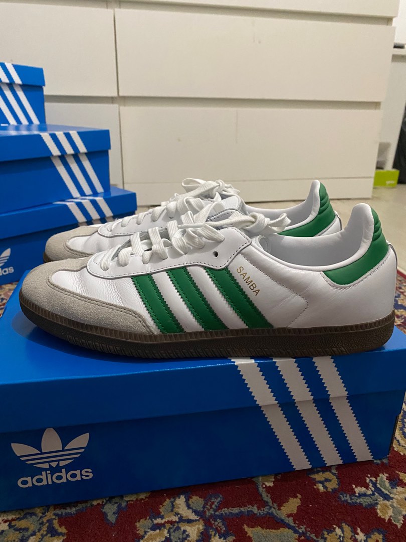 Adidas Samba Green, Men's Fashion, Footwear, Sneakers on Carousell