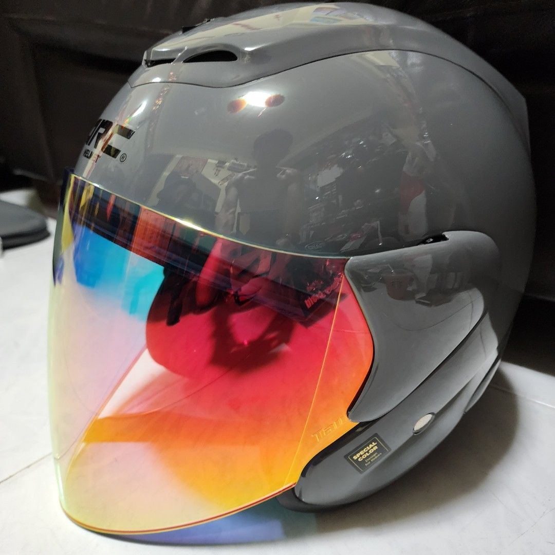 ARC RITZ HELMET NEW MODERN GREY V2 pls NOTE the VISOR is CRYSTAL VISOR ...