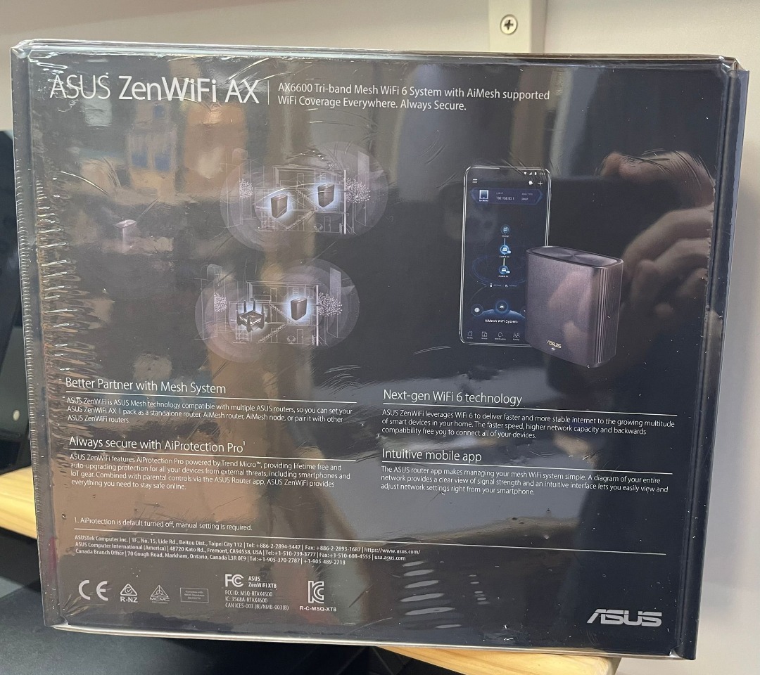 Asus zenWifi AX (XT8) AX6600 (三頻 WiFi 6 全屋網狀 WiFi 系統), 電腦＆科技, 電腦周邊及配件 ...