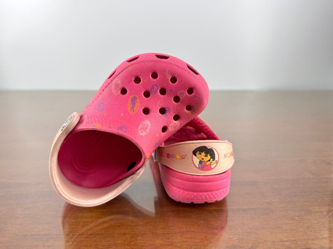Authentic Dora The Explorer Crocs for Toddler C6 - 7, Babies & Kids ...