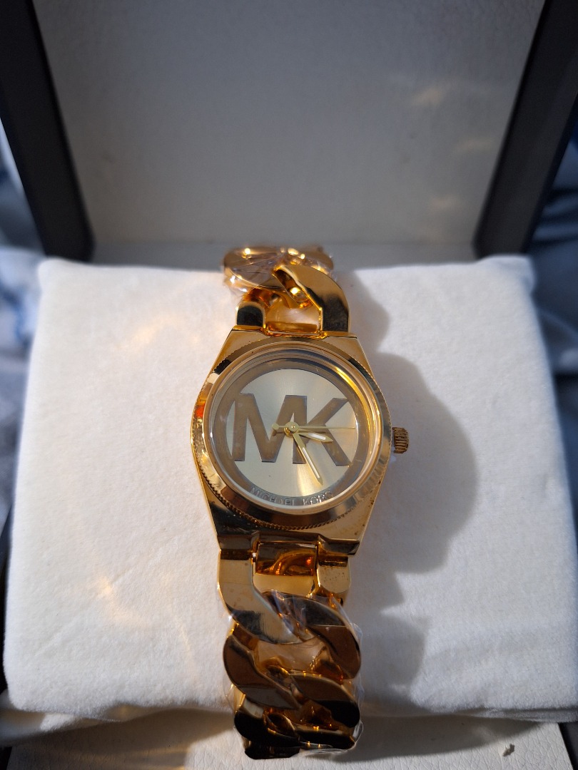 [Authentic] MICHAEL KORS Gold Chain Watch for Women, Luxury, Watches on ...