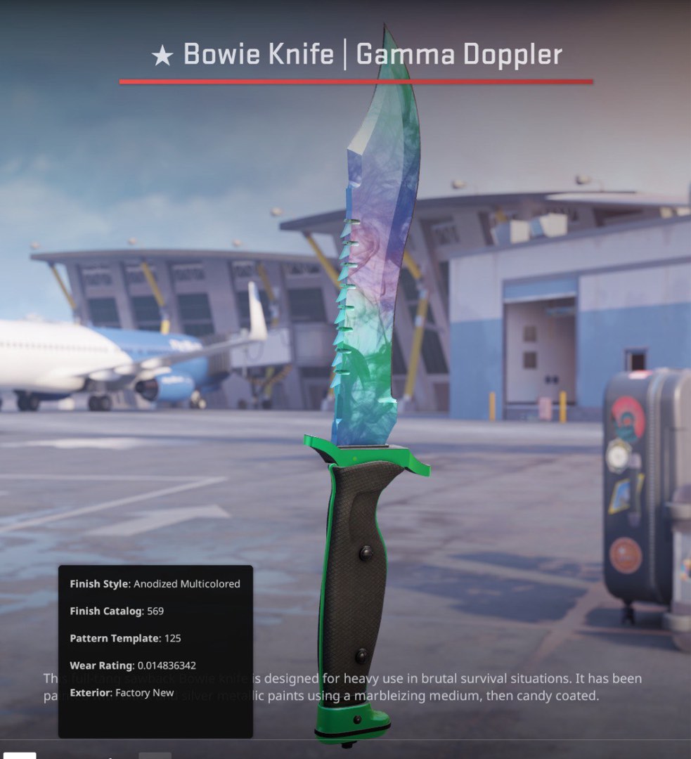 CS2 Skin Bowie Knife PH1 Gamma Doppler Factory New, Video Gaming, Video ...