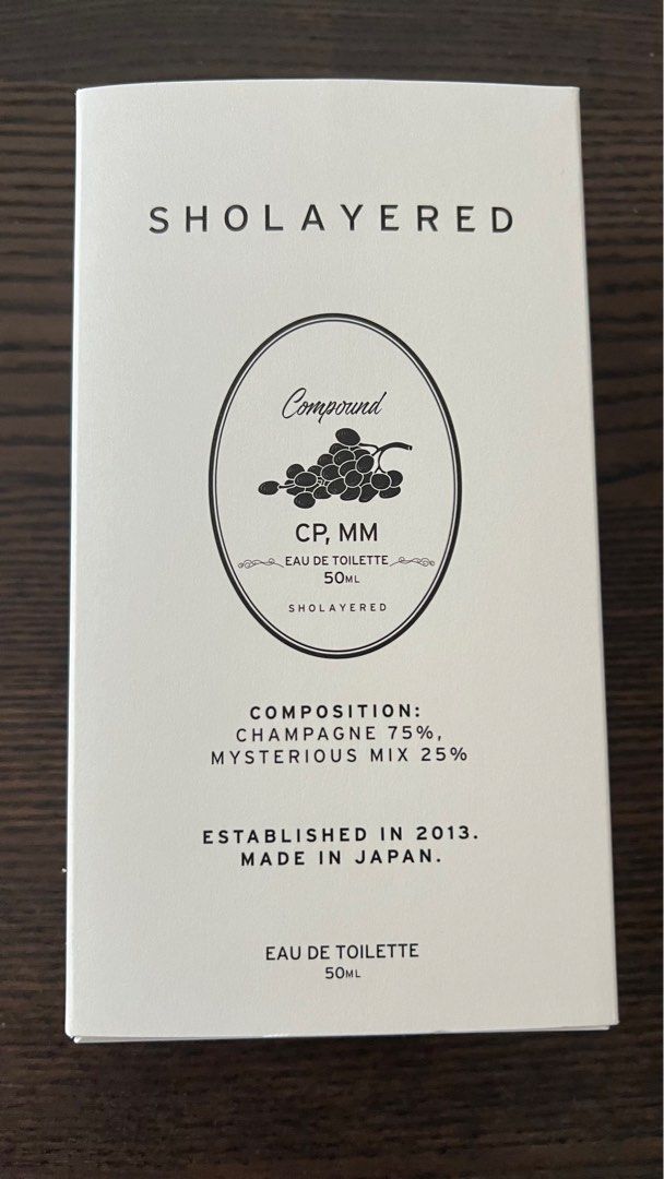 日本提子champagne味香水 Sholayered 高端系列 compound CP,MM EDT 50ml, 美容＆個人護理, 健康及美容 - 香水＆香體噴霧 - Carousell