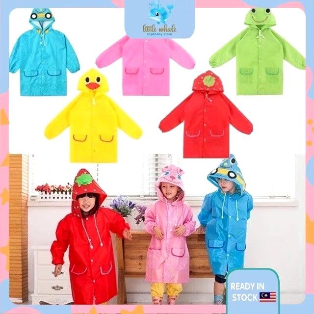 Children Cartoon Kid Cute Animal Funny Raincoat Rain Coat Raining ...