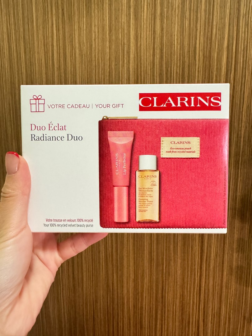 Clarins Radiance Duo 唇蜜卸妝水套裝, 美容＆個人護理, 健康及美容 - 皮膚護理, 面部 - 面部護理 - Carousell