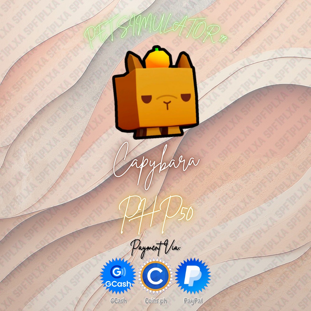 Exclusive Capybara Pet Simulator 99 Exclusive Pets, Video Gaming ...