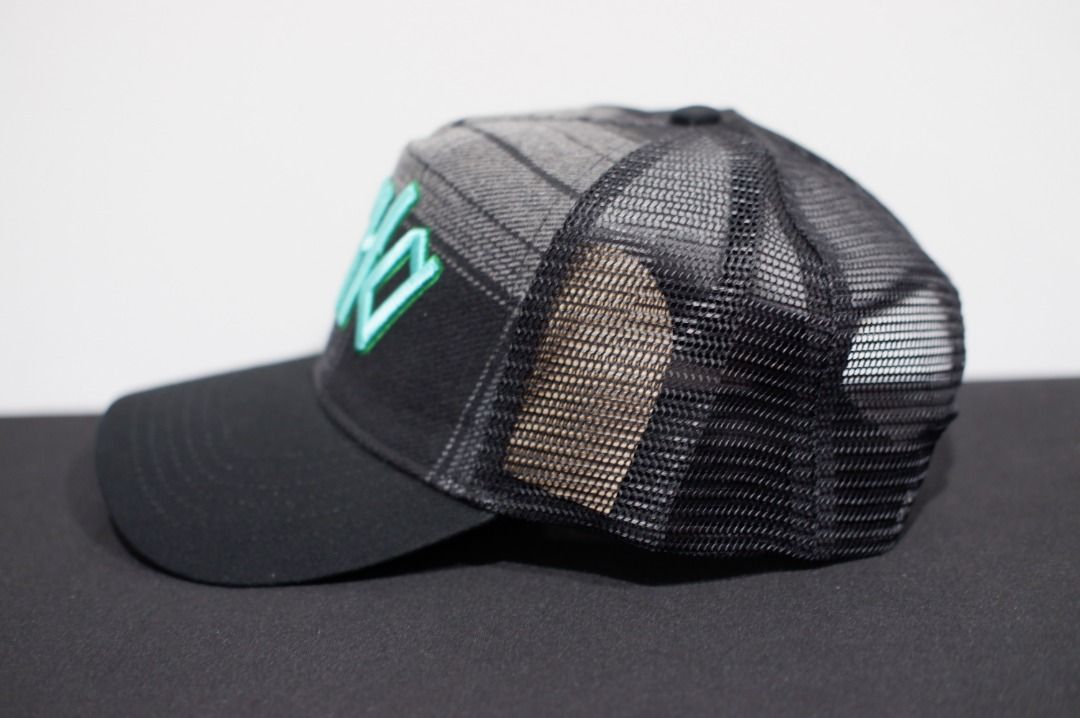Grey plaid OSHO trucker cap/hat by Osho Kyode, Men's Fashion, Watches ...