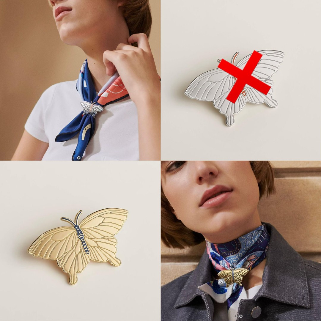 Hermes Butterfly Twilly Ring, 名牌, 飾物及配件 - Carousell