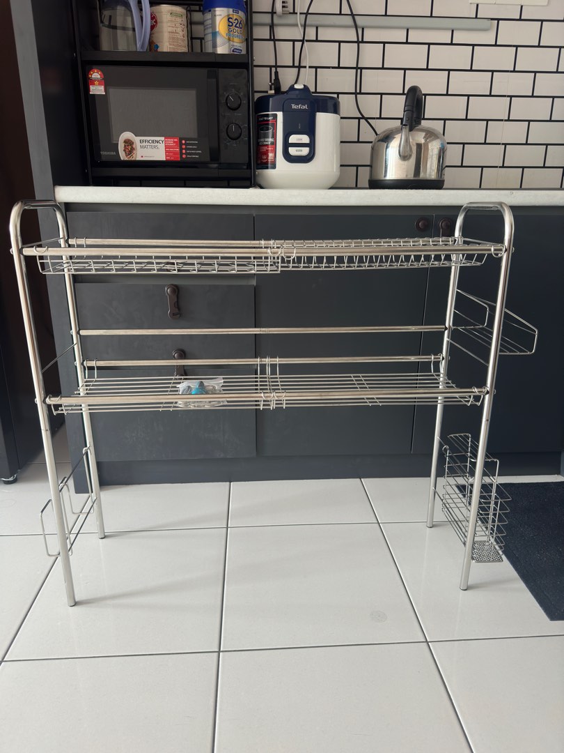 Kitchen Rack 2 Layer, Furniture & Home Living, Bathroom & Kitchen ...