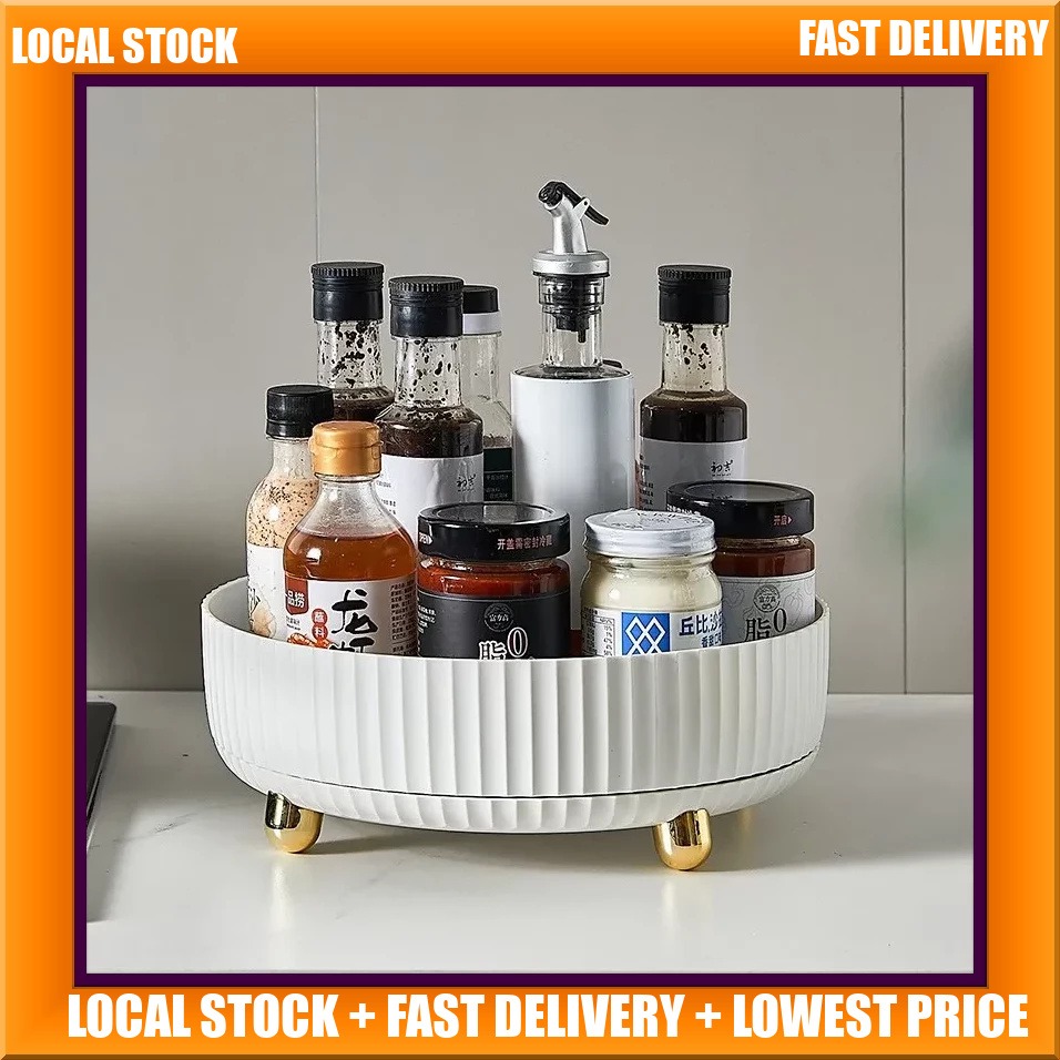 Kitchen Turntable Rotating storage tray Space Saving Organizers Rack ...