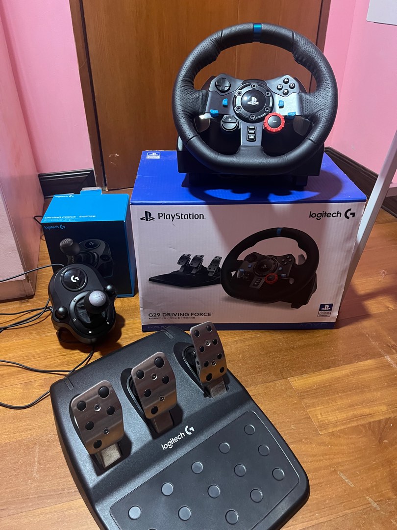 Logitech G29 and Driving Force Shifter bundle, Video Gaming, Gaming ...