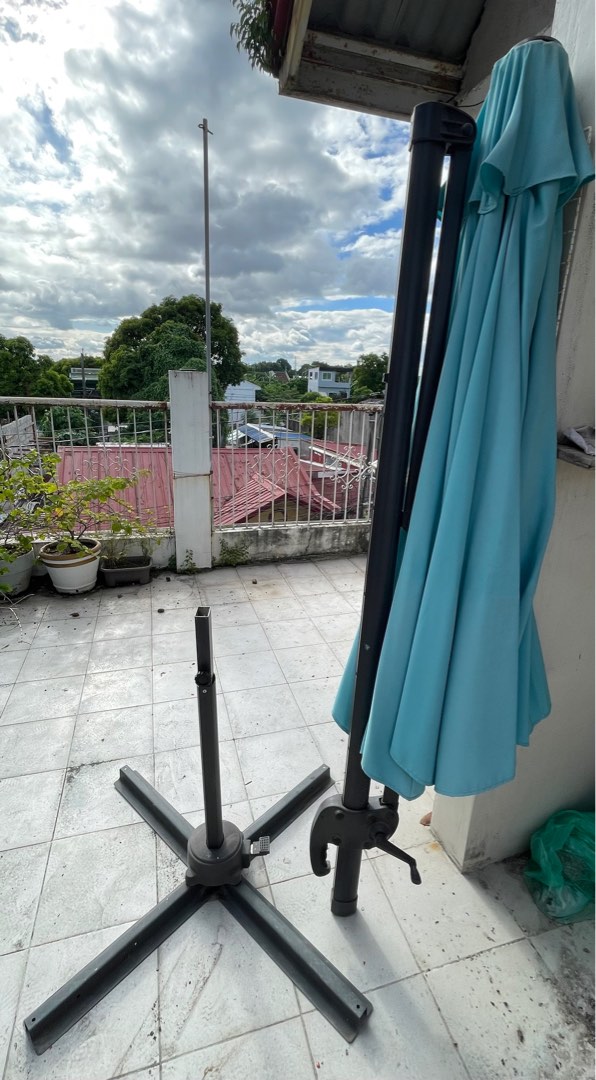 Metal Foldable Garden Parasol, Furniture & Home Living, Outdoor ...