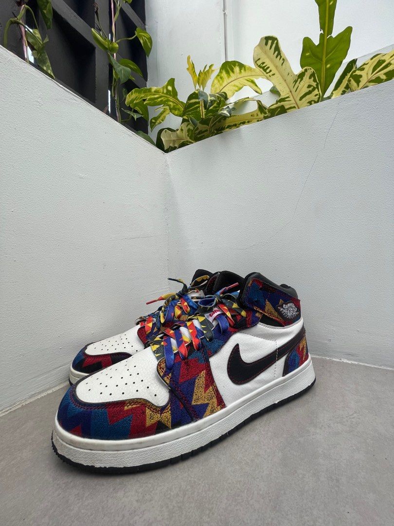 Nike Air Jordan 1 Mid X Nothing But Net, Fesyen Pria, Sepatu , Sneakers ...