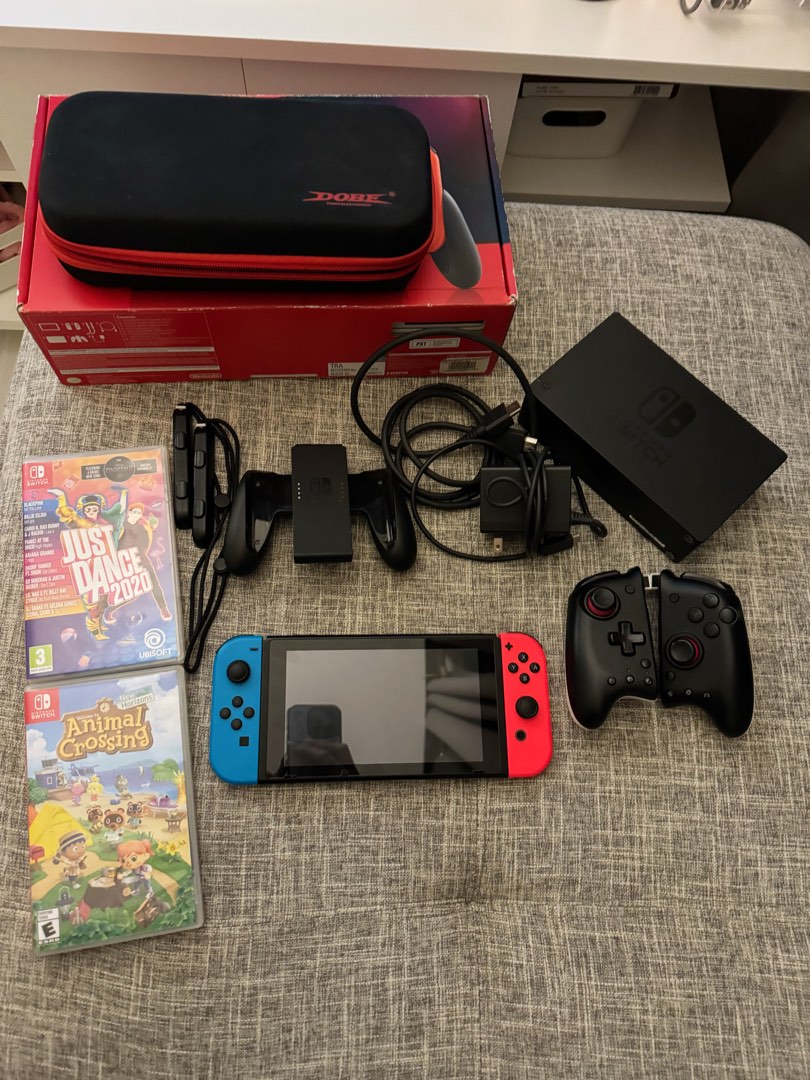 Nintendo Switch V2 (Red & Blue with 128gb), Video Gaming, Video Game ...