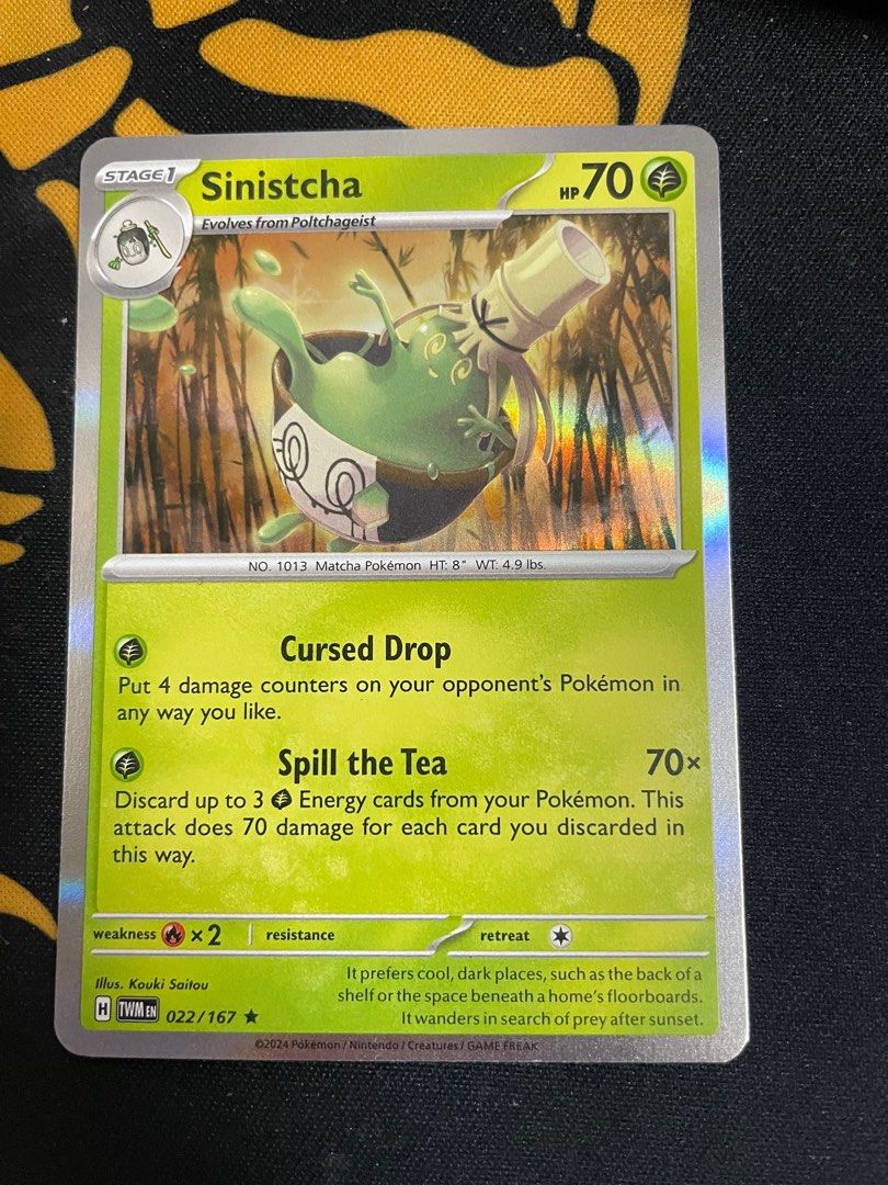 pokemon sinistcha tcg holofoil, Hobbies & Toys, Toys & Games on Carousell