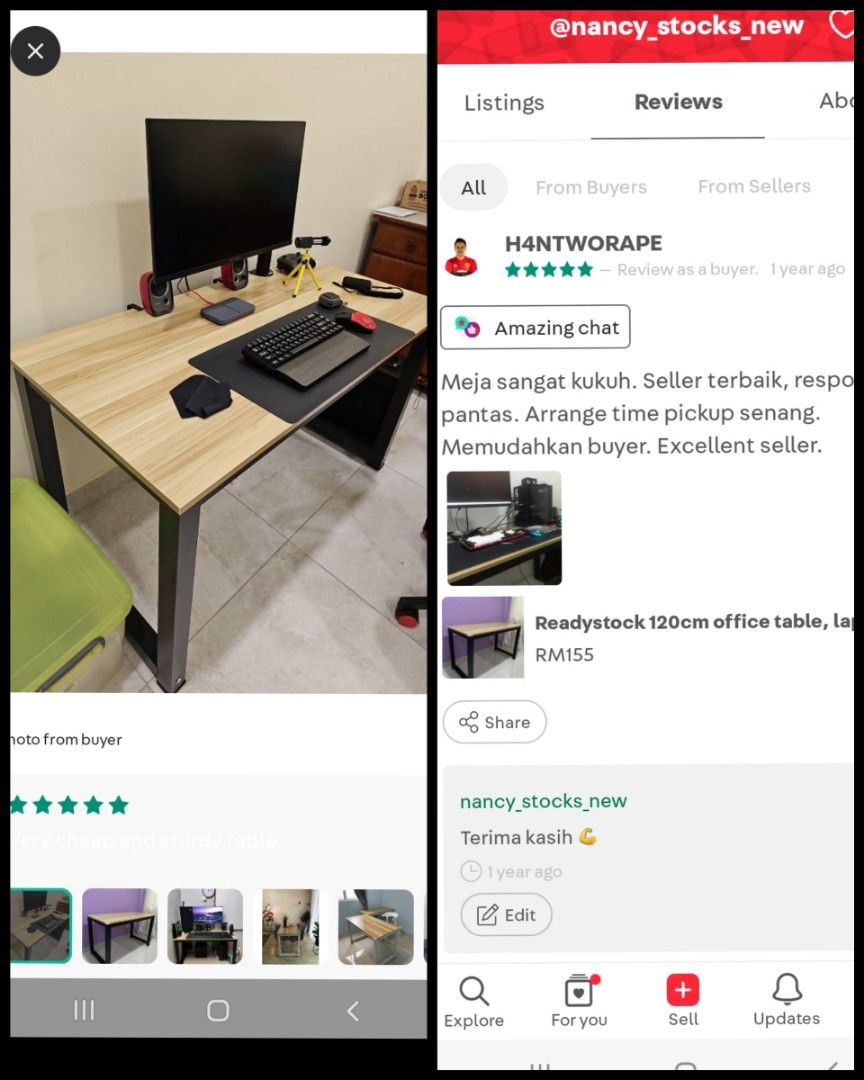 Readystock Office Table, metal leg gaming study working tables desks ...