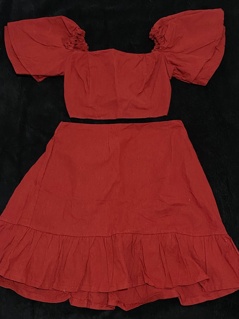 Red Coordinates Set, Women's Fashion, Dresses & Sets, Dresses on Carousell