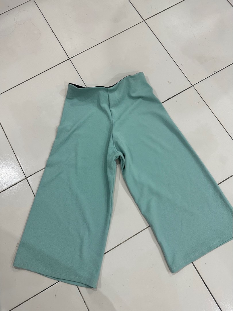 Sage green wide pants, Women's Fashion, Bottoms, Jeans on Carousell