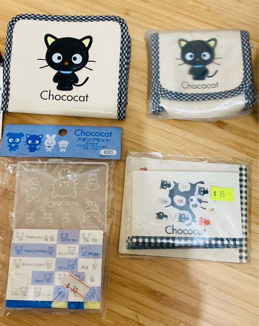 絕版罕見珍藏Sanrio Chococat 銀包 手巾 卡紙精品, 女裝, 手袋及銀包, 長銀包 - Carousell