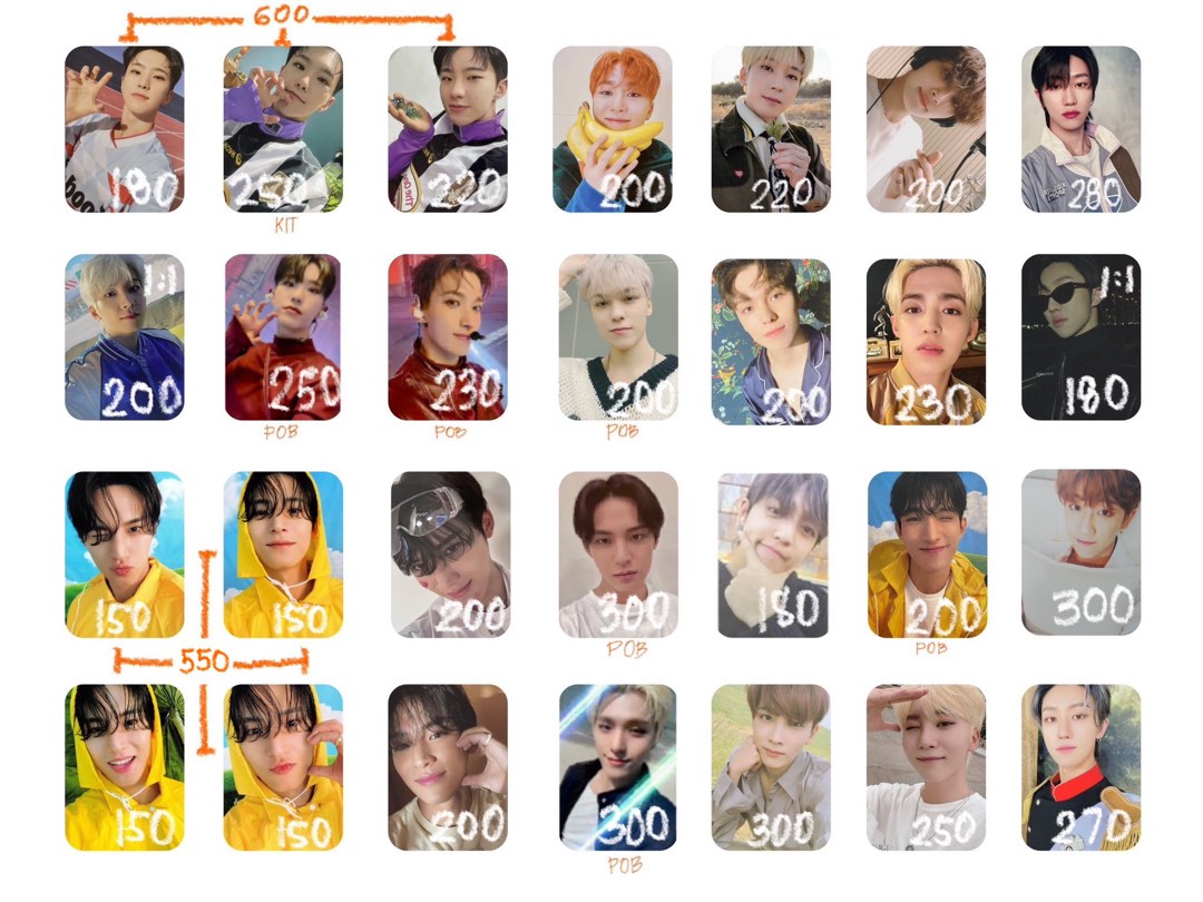 Seventeen Assorted Photocards (The8 Teenage White Vernon pajama Cafe ...