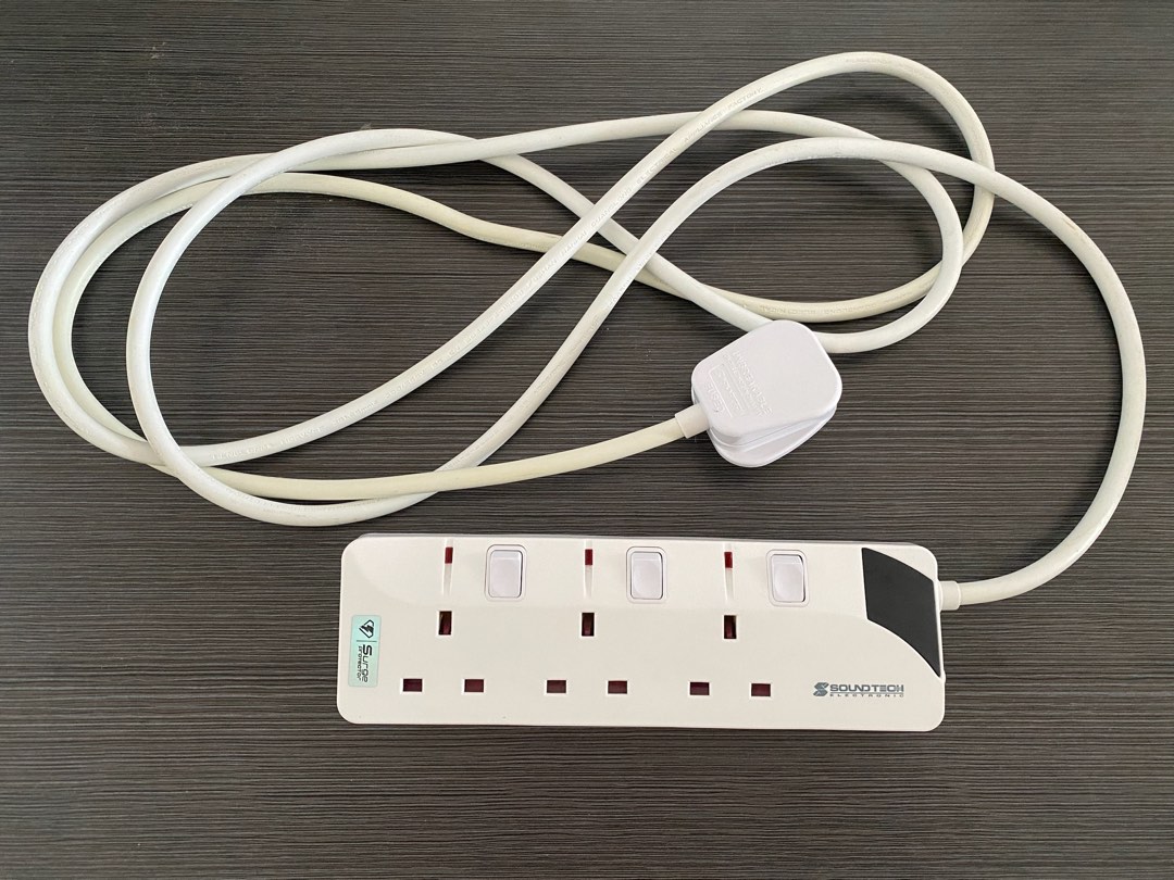 Soundtech Extension Socket (3 meters 3 ways) extension cord plug, TV ...