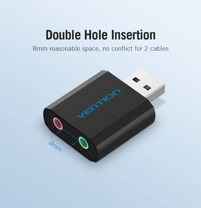 Vention External Usb Aux Mic Adapter Stereo Audio Sound Card 3.5Mm For ...